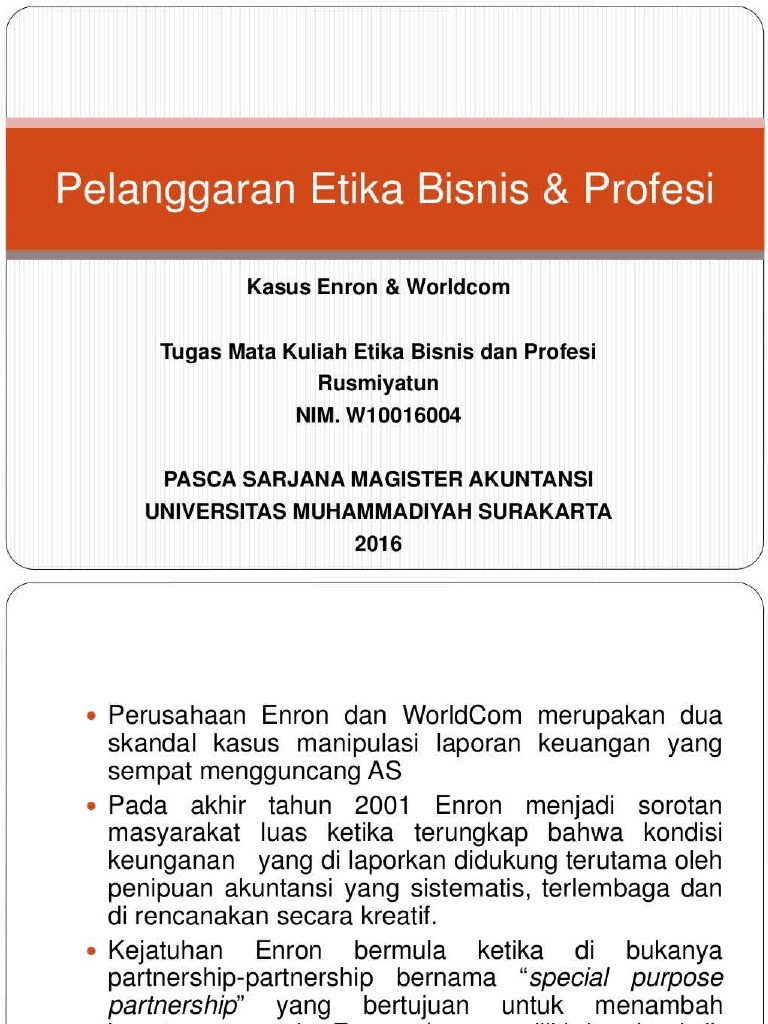 Kasus Enron Dan Worldcom | PDF