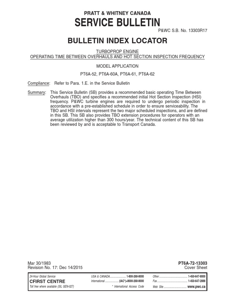SB 13303 Tbo-Hsi Motor Pt6a-60a | PDF | Machines | Mechanical Engineering