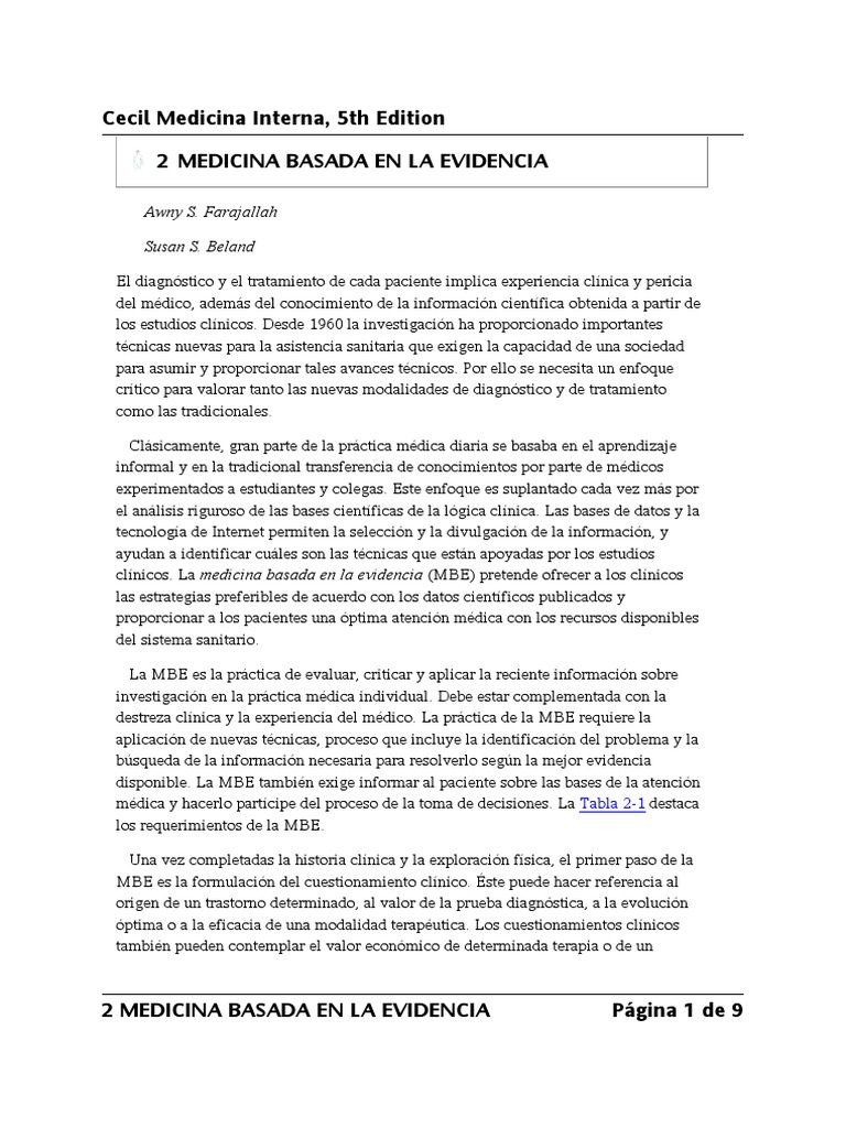 Cecil 2 | PDF | Evidencia basada en medicina | Diagnostico medico