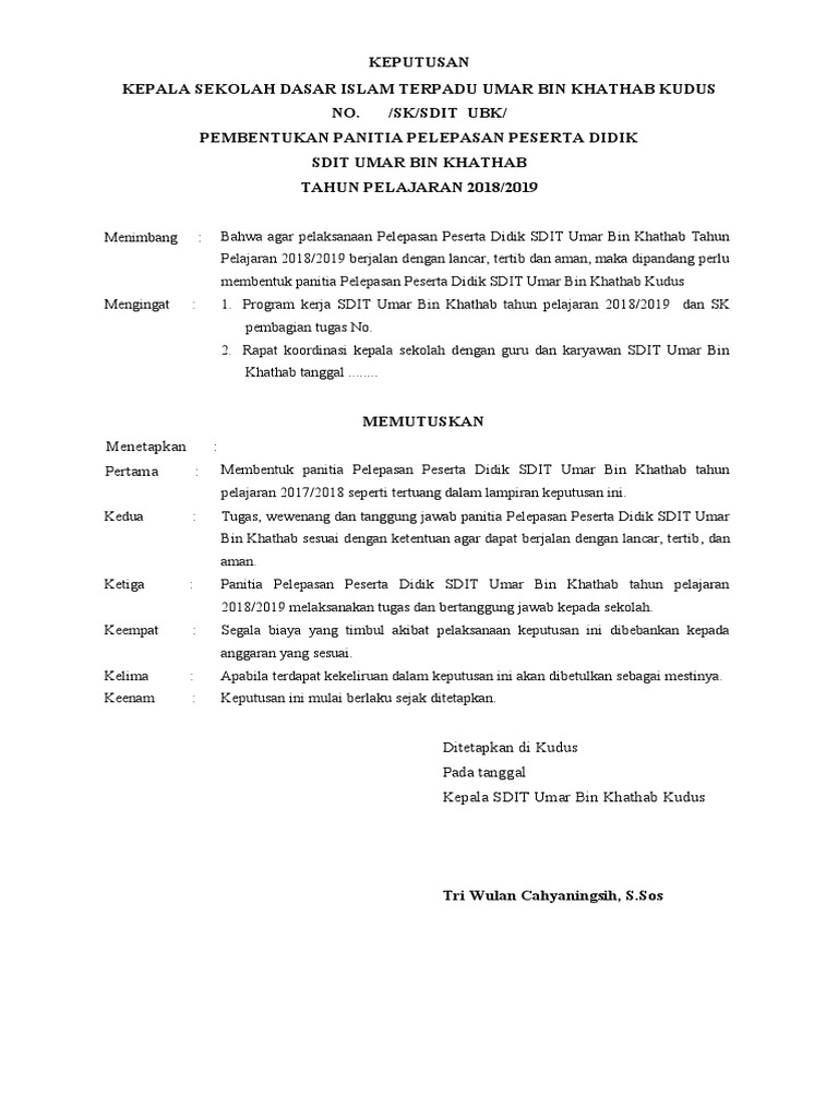 Uraian Tugas Panitia | PDF