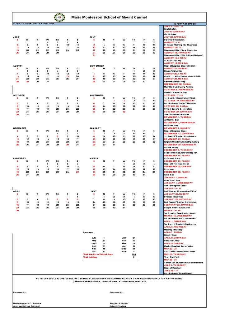 School Calendar S.Y. 2022-2023.Xlsx - Sheet2 | PDF | Religious Holidays ...