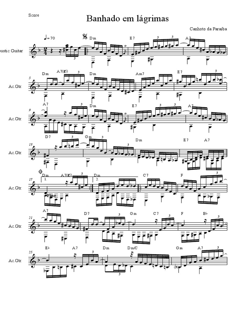 Banhado em Lagrimas-Canhoto | PDF