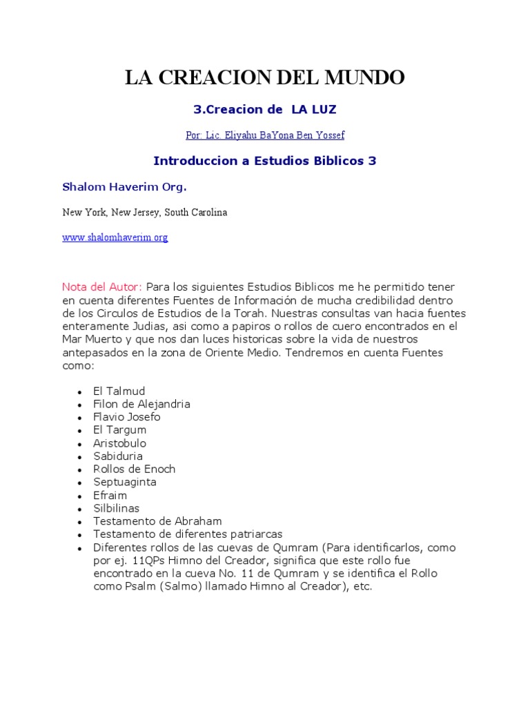 La Creacion Del Mundo | PDF