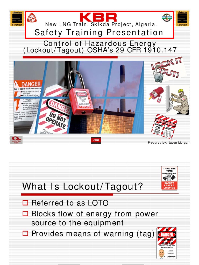 Lockout Tagout Safety Presentation Control Of Hazardous Energy Pdf