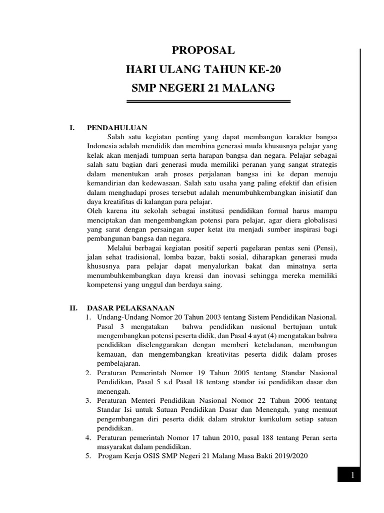 Proposal Pensi 2019 | PDF