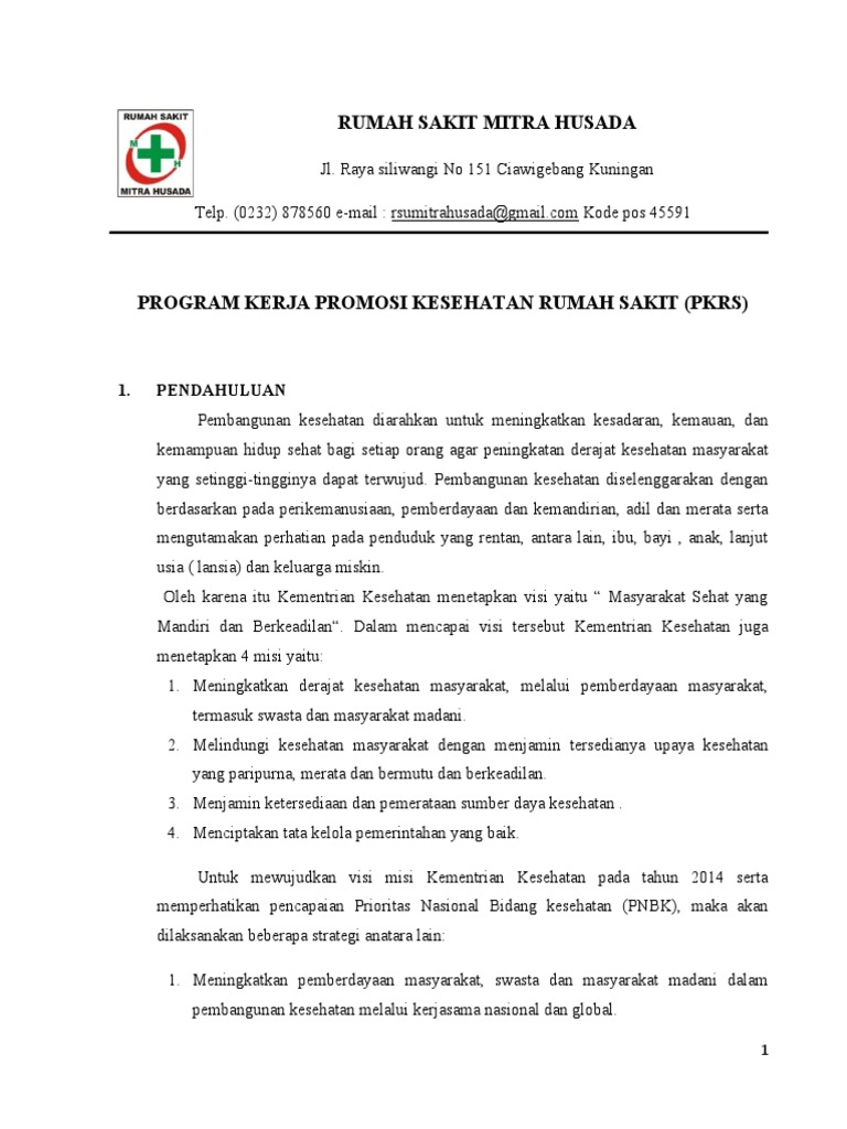 Program Kerja PKRS | PDF