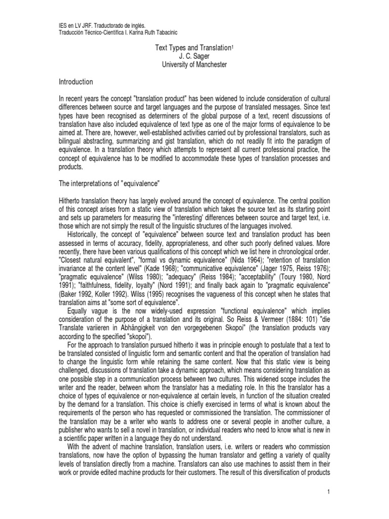 Text Types and Translation | PDF | Translations | Intention