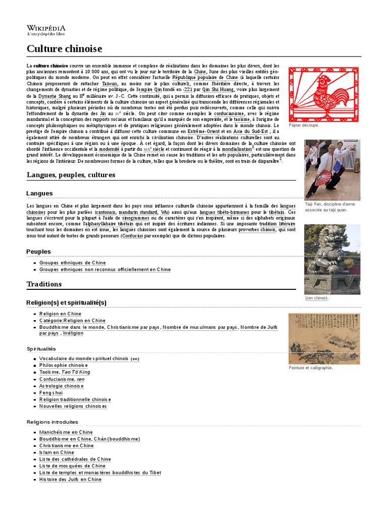 Culture Chinoise : Histoire et Traditions | PDF | Culture chinoise ...
