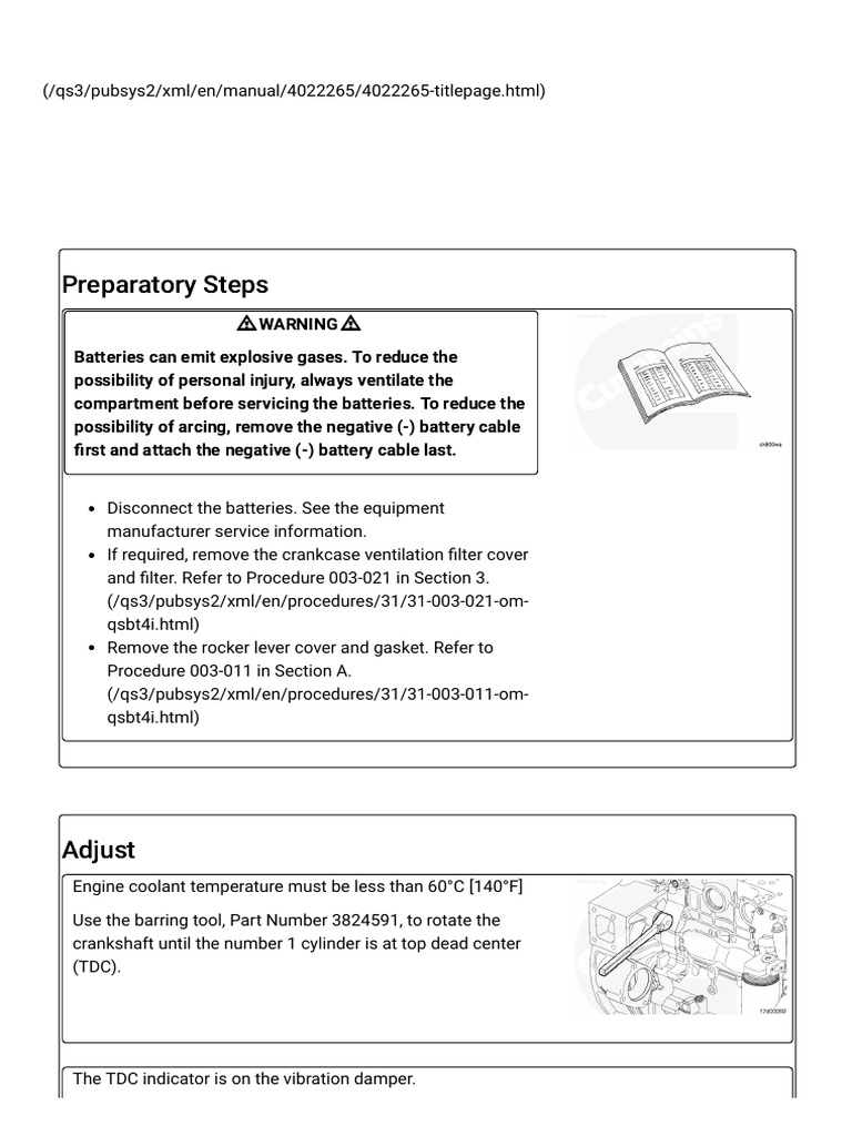 Adjusting Valve Cummins QSB | PDF | Internal Combustion Engine | Vehicles