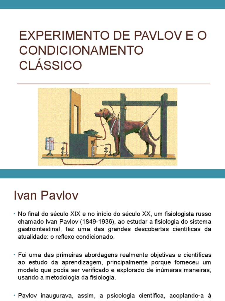 Experimento de Pavlov e Condicionamento | PDF | Aprendizado | Estímulo ...
