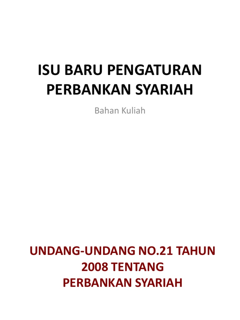 Substansi Pengaturan UU 21 Tahun 2008 Tentang PS | PDF