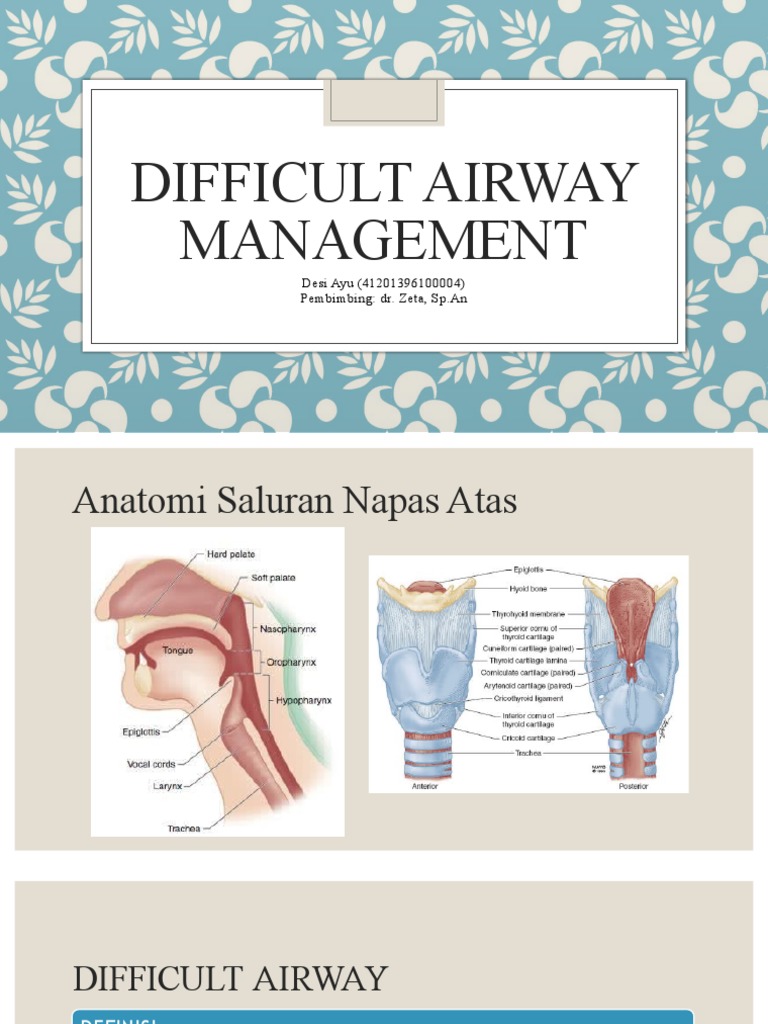 Difficult Airway Management - Desi | PDF