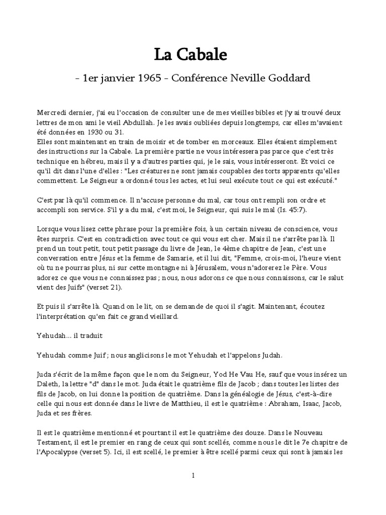 La Cabale | PDF | Jésus | Dieu