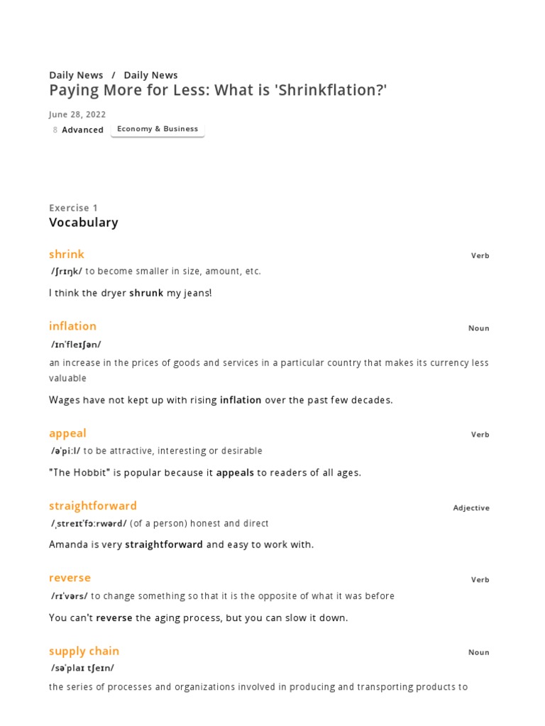 What Is 'Shrinkflation' | PDF | Inflation | Prices