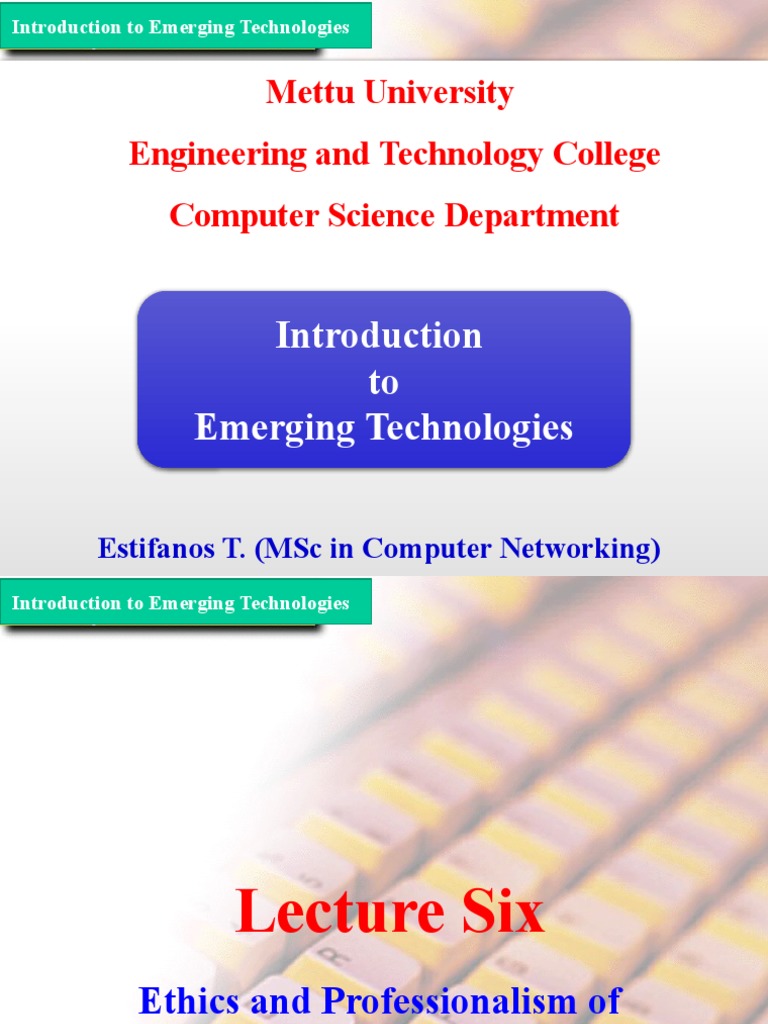 # Lecture VI - Introduction To Emerging Technologies - Sci-Tech With Estif | Download Free PDF ...