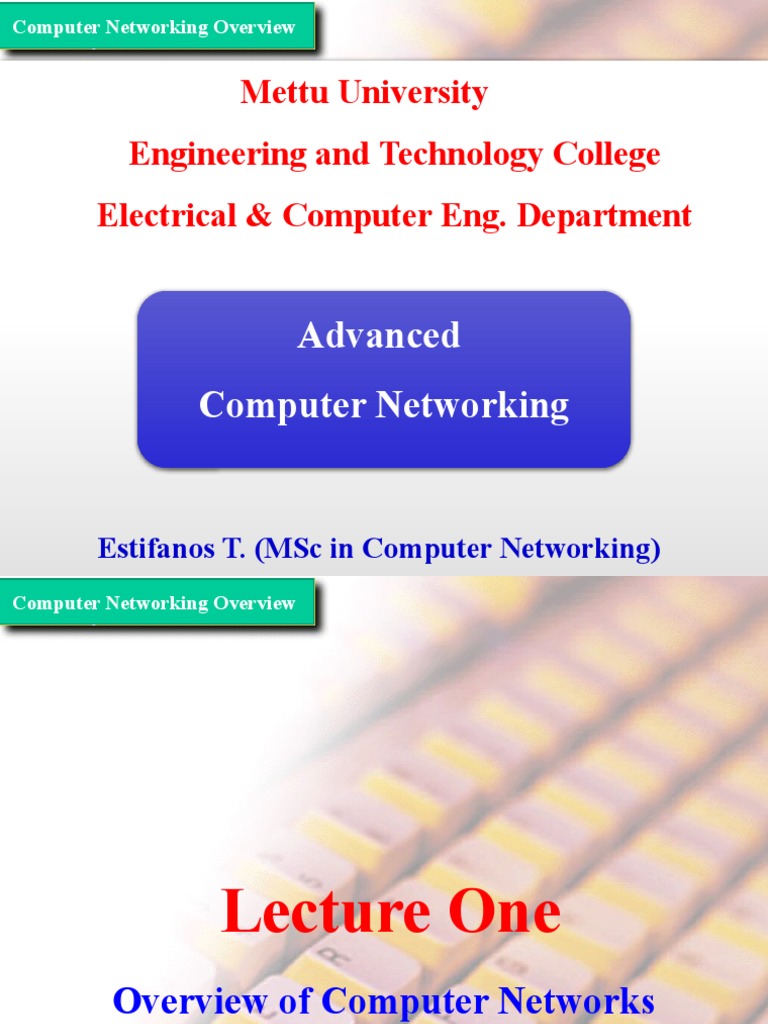 # Lecture I - Advanced Computer Networking - Sci-Tech With Estif | PDF | Computer Network ...