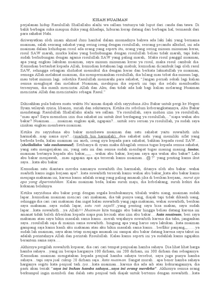 Kisah Nuaiman Bin Amr An Najjari | PDF