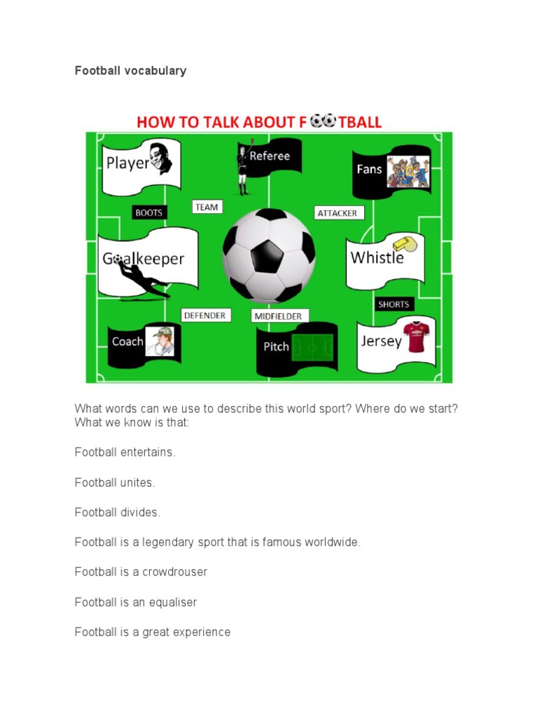 Football Vocabulary | PDF | Association Football | English Football ...