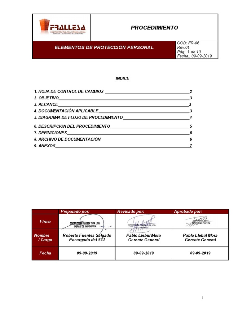 Procedimiento de EPP en Construcción | PDF | Soldadura | Construcción