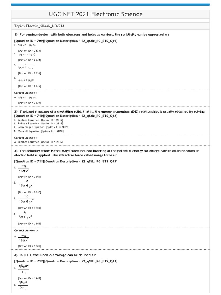 Electronics Science Question Paper | PDF | Mosfet | Transistor