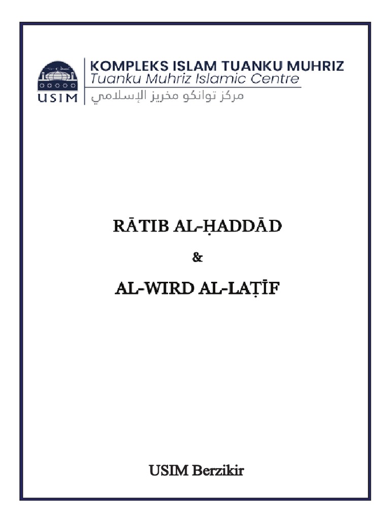Ratib Al Haddad Dan Al Wird Al Latif Usim Berzikir | PDF | Agama ...