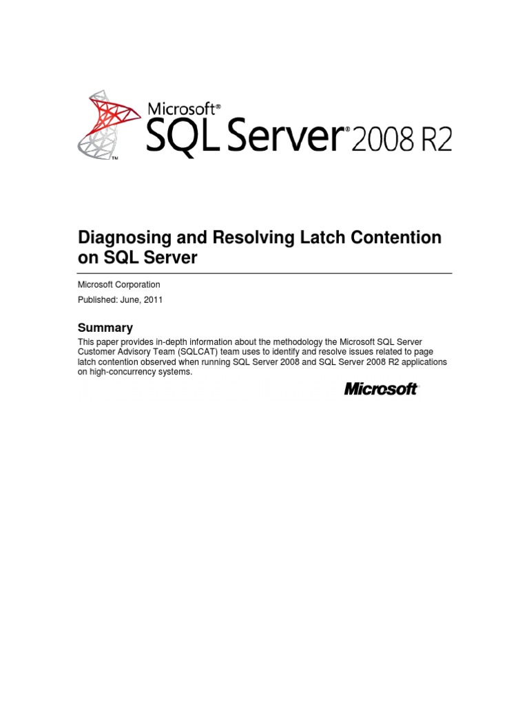 Sql Server Latch Contention Pdf Microsoft Sql Server Database Index