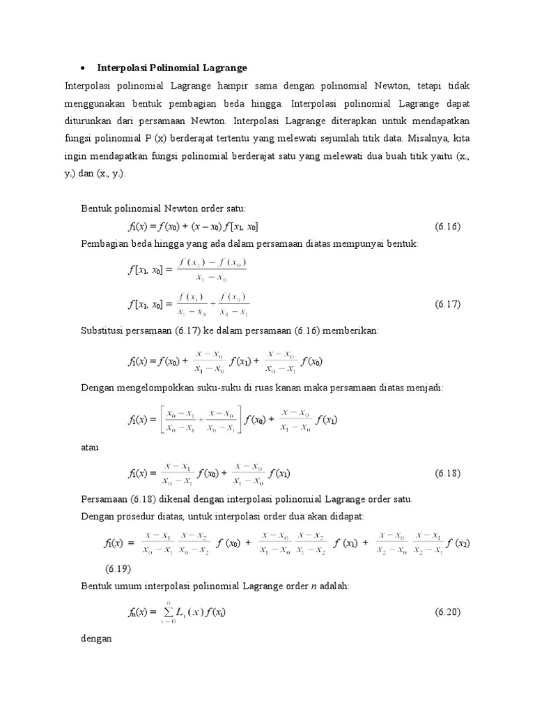 Interpolasi-Polinomial-Lagrange Metnum | PDF