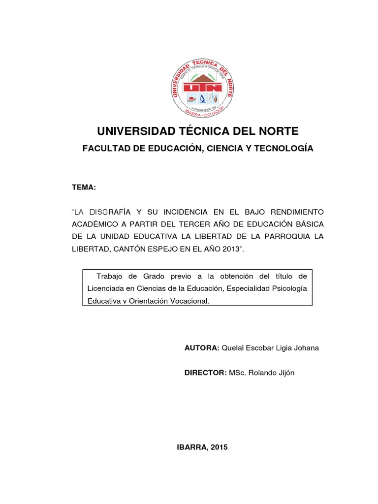 Disgrafia y Mal Rendimiento Academico | PDF | Aprendizaje | Método de ...