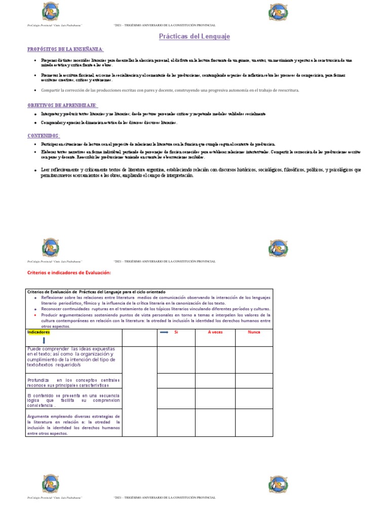 Dispositio Criterios, Indicadores y Rubricas PDL para Unidad Ciclo Orientado 2020 2021 | PDF ...