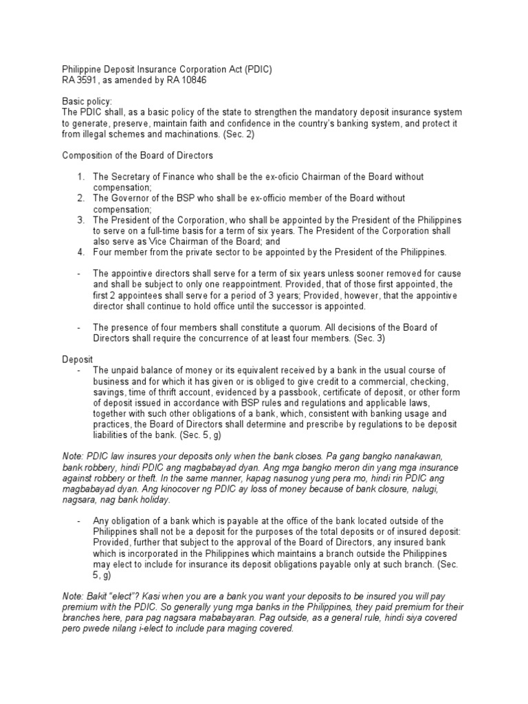 PDIC - Usec Yebra | Download Free PDF | Deposit Account | Injunction