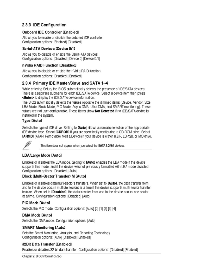 2.3.3 IDE Con Guration - Asus M2N68-AM Plus Manual | PDF