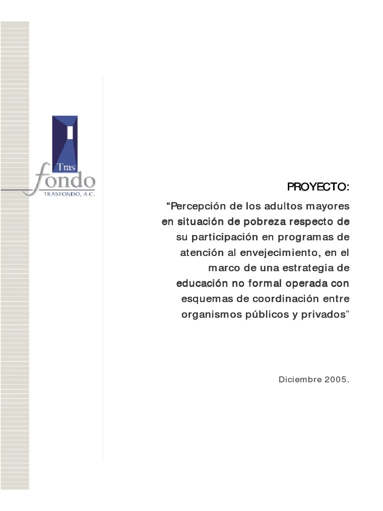 Informe Investigacion Trasfondo Funbam | PDF | Vejez | Democracia