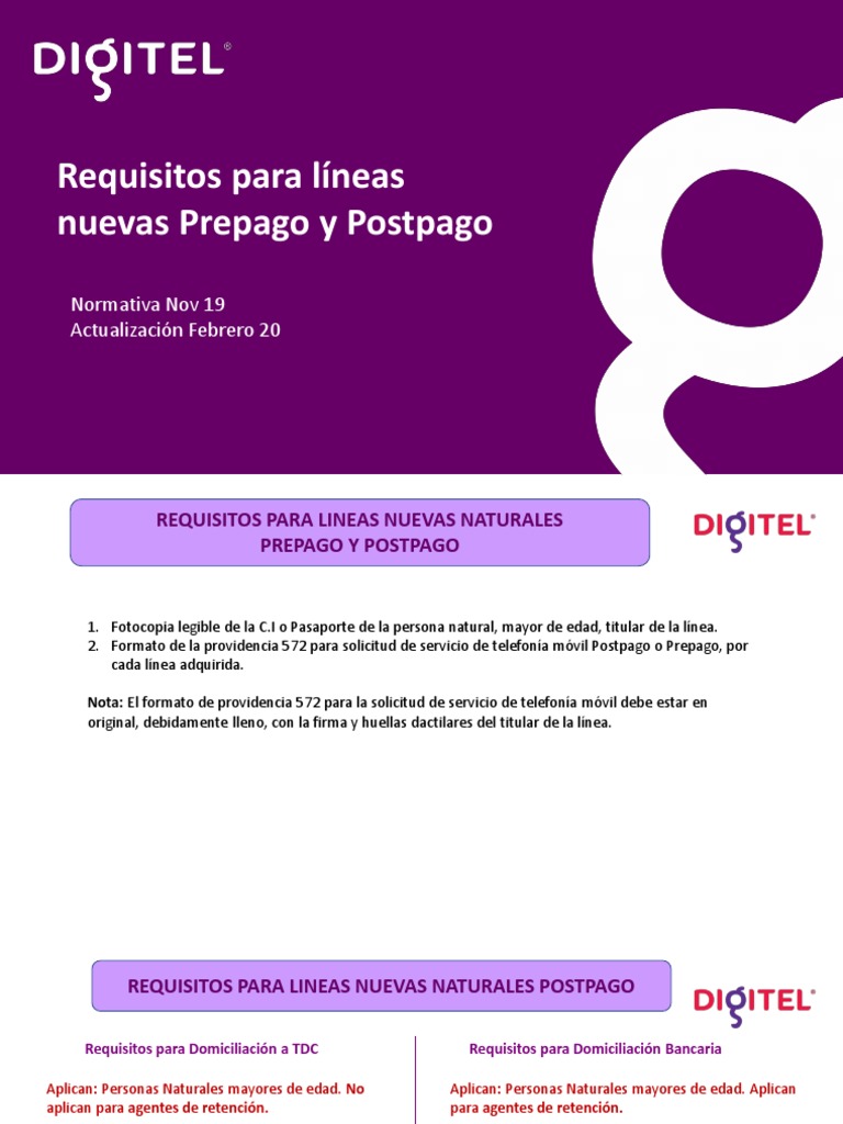 Requisitos para Lineas Nuevas Prepago y Postpago | PDF | Tarjeta de ...