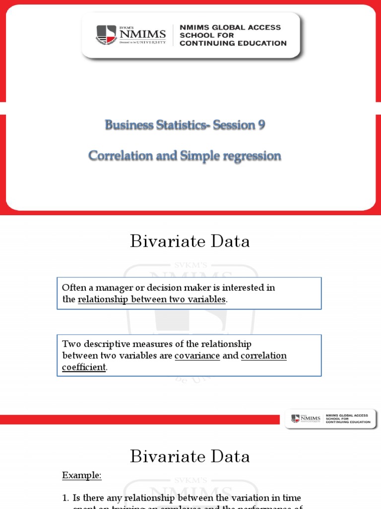 Business Stats: Correlation & Regression | PDF | Regression Analysis ...
