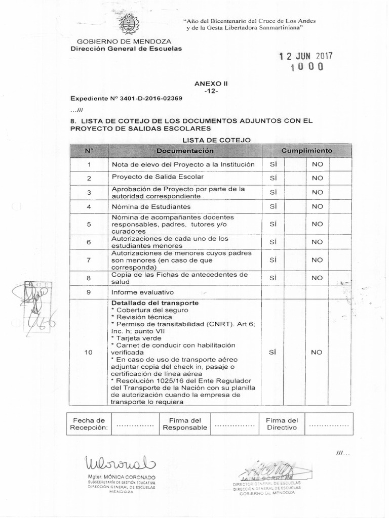 Lista de Cotejo Documentos Adjuntos | PDF
