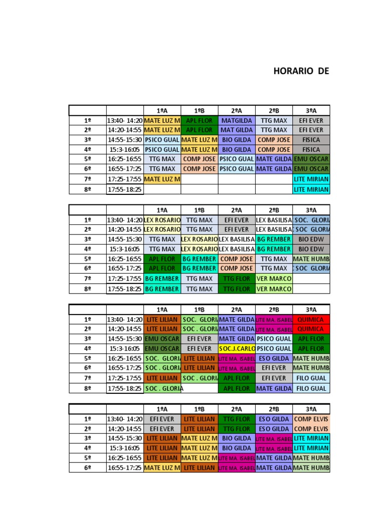 Horario 2022 Secundaria | PDF