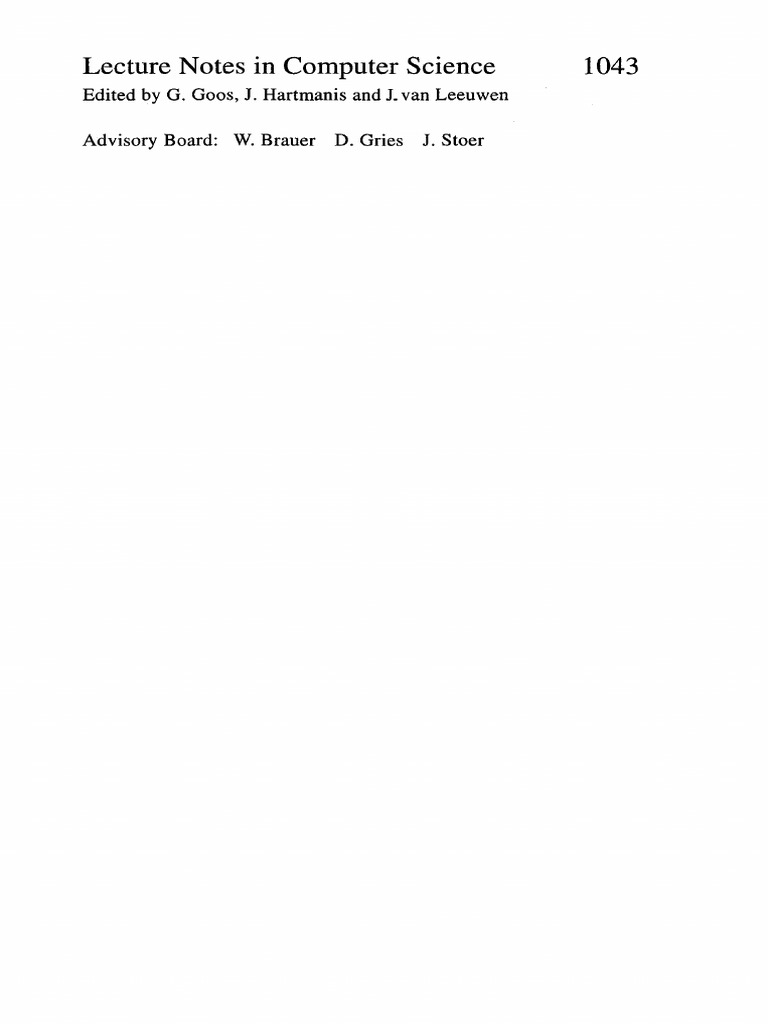 Lecture Notes In Computer Science Edited By G Goos J Hartmanis And J Van Leeuwen Pdf