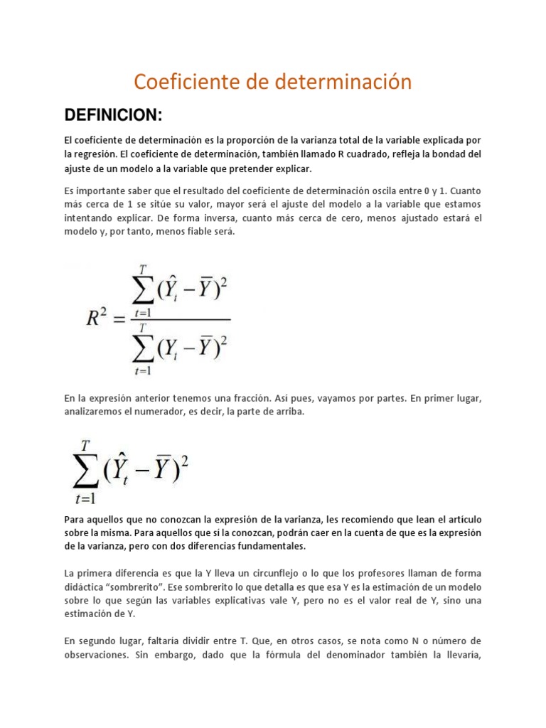 Coeficiente de Determinación | PDF | Coeficiente de determinación ...