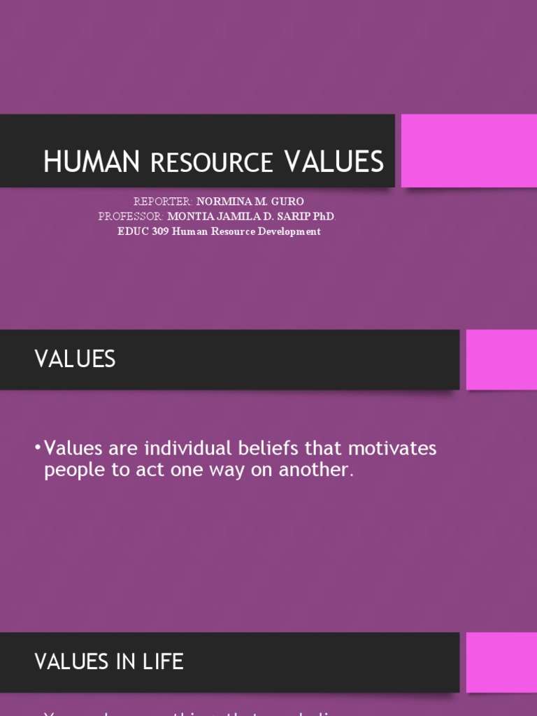 Understanding Human Resource Values | PDF | Human Resource Management ...