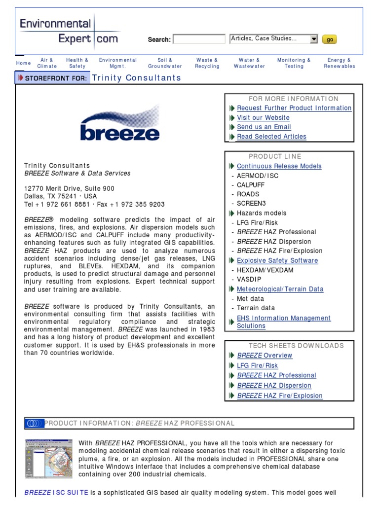 BREEZE HAZ Trinityconsultants | PDF | Geographic Information System | Evaporation