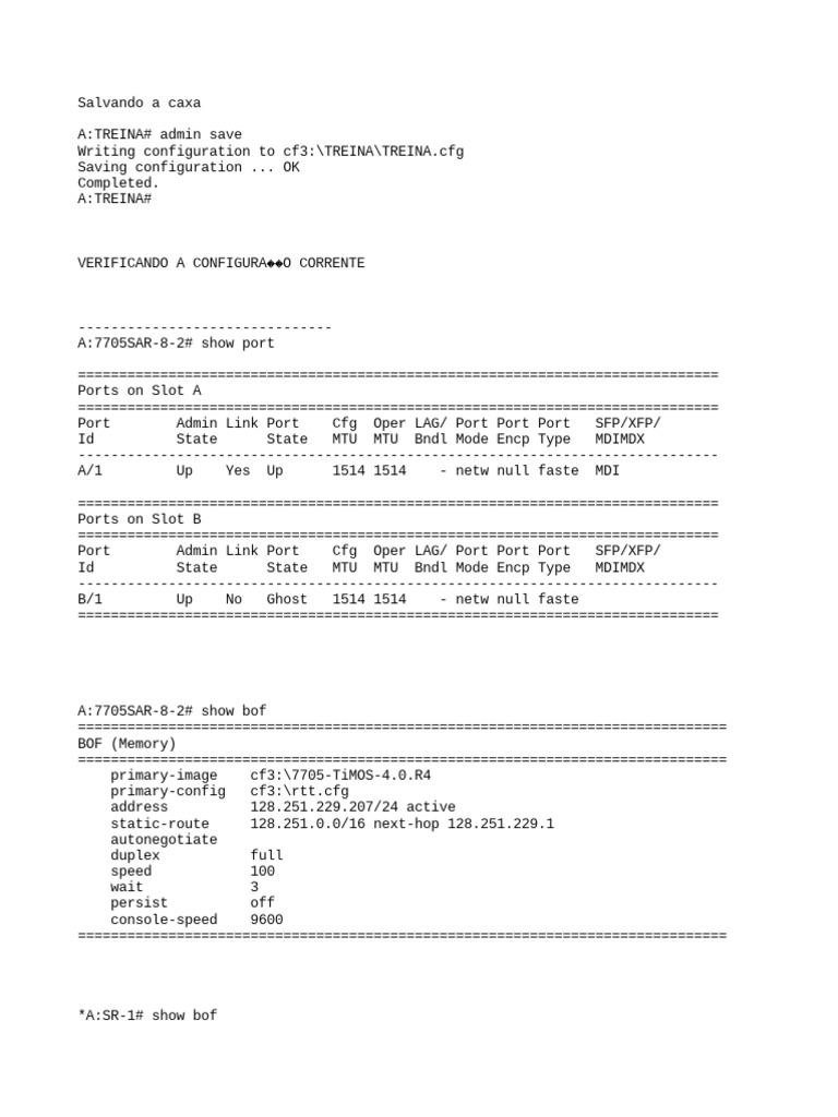Comandos Alcatel | PDF | Ip Address | Internet