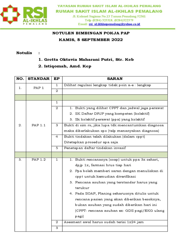 Bimbingan Pokja Pap | PDF