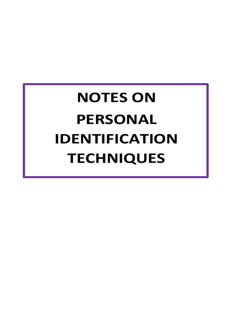 Personal Identification Techniques | PDF | Image Scanner | Fingerprint