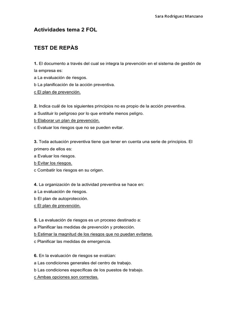 Actividades Tema 2 FOL | PDF | Business | Planificación