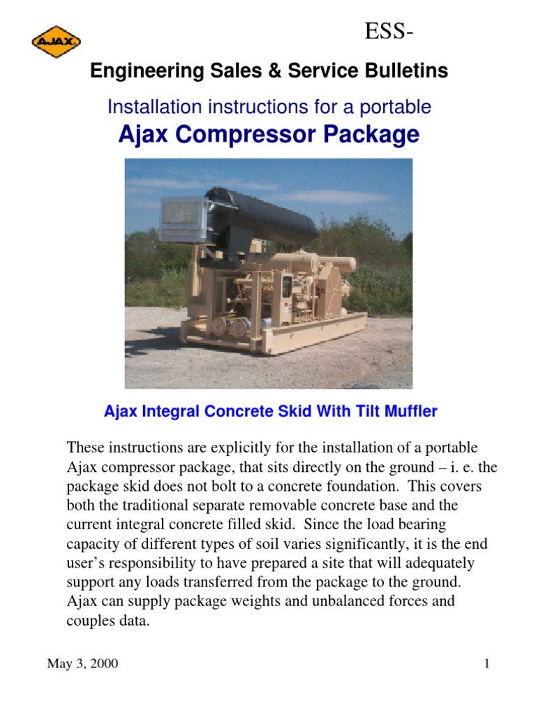 Ajax Portable Unit Installation | PDF | Concrete | Manufactured Goods