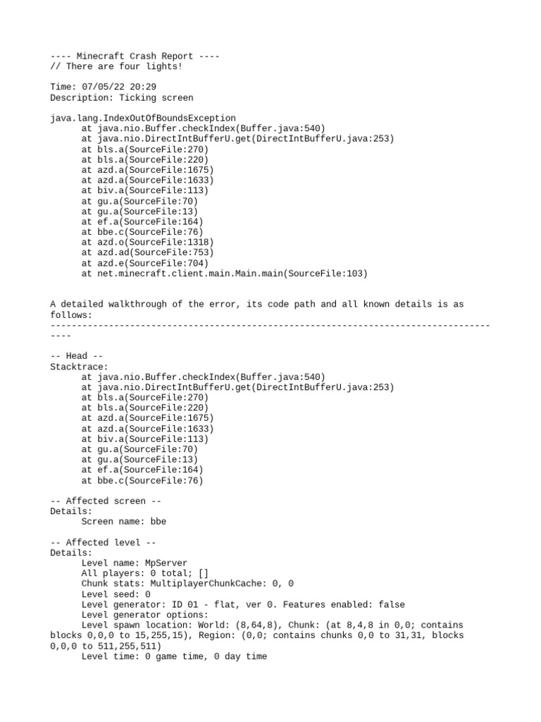 Crash 2022 05 07 - 20.29.47 Client | PDF | Java (Programming Language ...