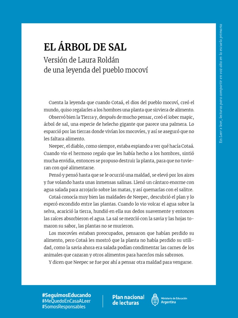 Leyenda del Árbol de Sal Mocoví | PDF | Ciencias sociales | Hogar ...