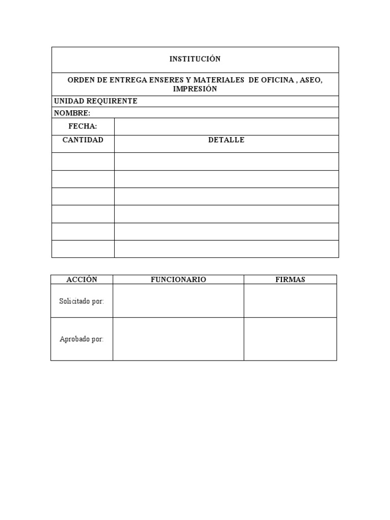 Formato Solicitud de Materiales | PDF