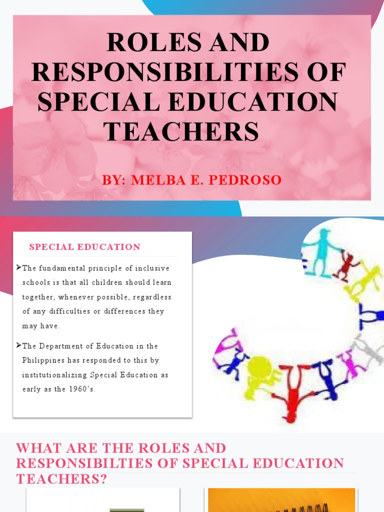 ROLES AND RESPONSIBILITIES OF SPECIAL EDUCATION Teachers | PDF ...