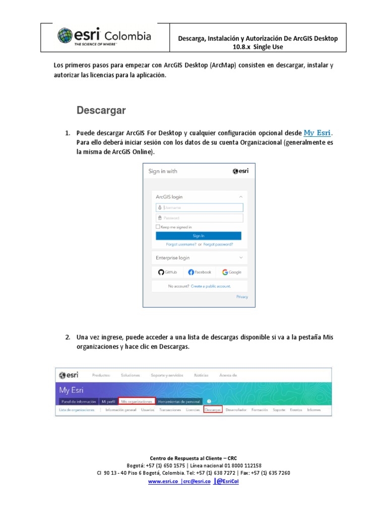 Guía de Instalación de ArcGIS 10.8 | PDF | Arc Gis | Ingeniería Informática